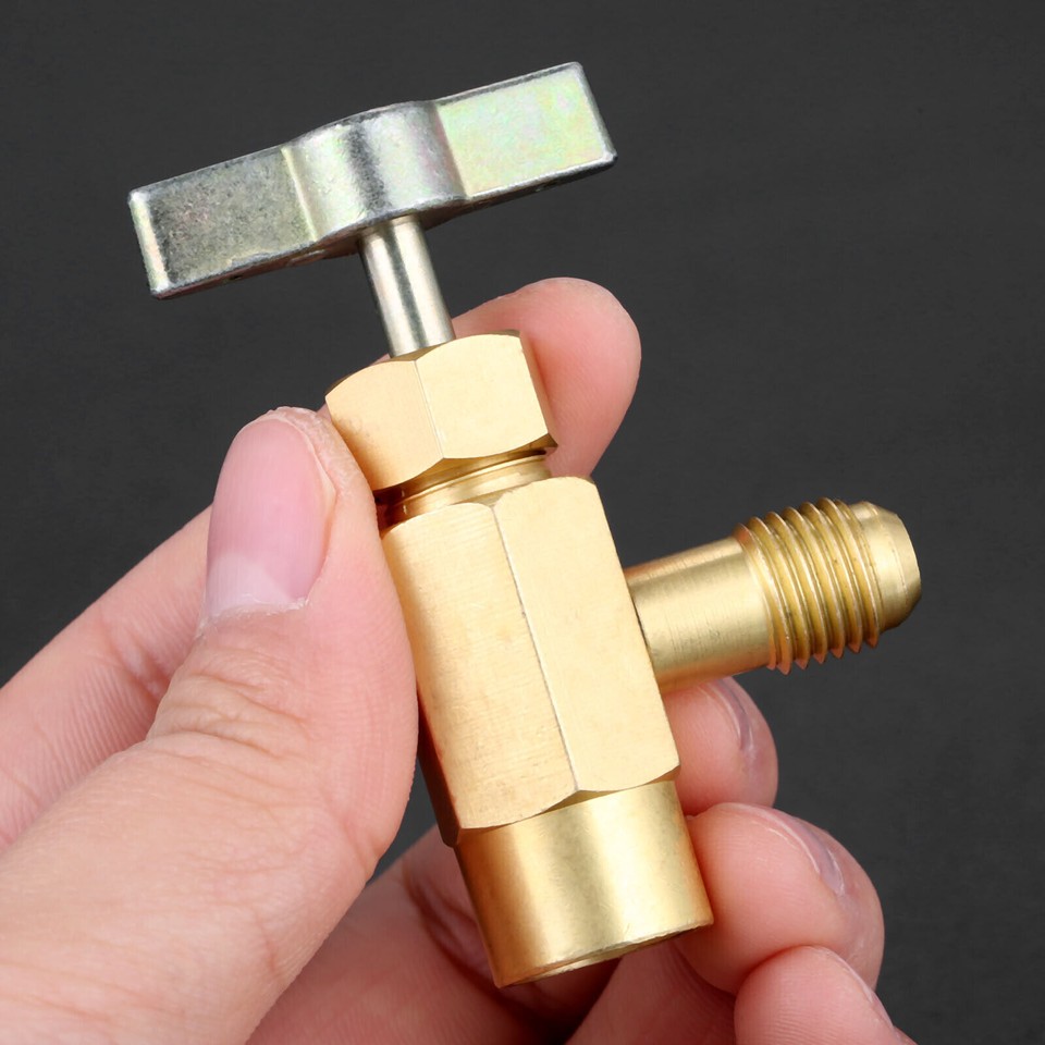 Self-Sealing R134a A/C Can Tap Tapper Adapter Dispensing Valve Fit R12 ...