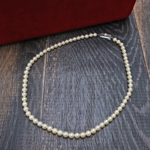 MIKIMOTO Pearl Chain Necklace Pendant Silver Clasp #1053c Rise-on | eBay