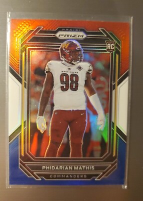 Phidarian Mathis 2022 Panini Prizm Red White & Blue SP #390 COMMANDERS ...