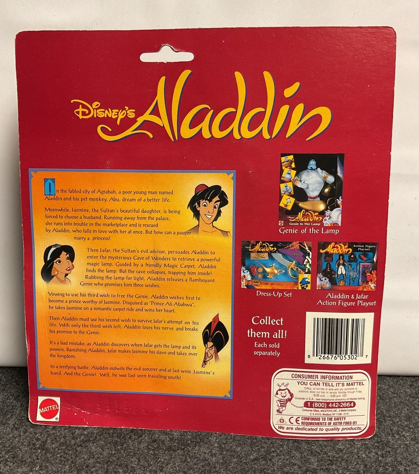 Disney Aladdin Animated Genie Coin Lamp Robin Williams Mattel MOC 5302 ...