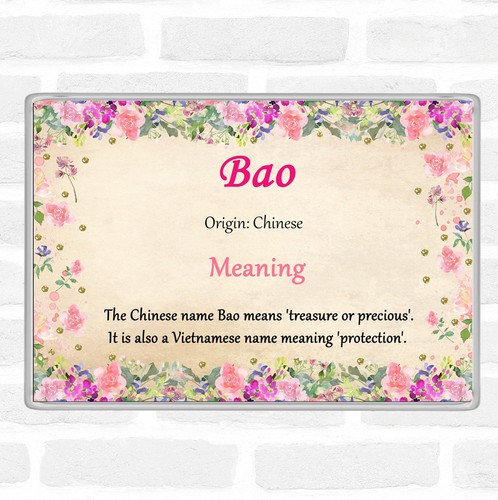 Bao Name Meaning Jumbo Fridge Magnet Floral | eBay