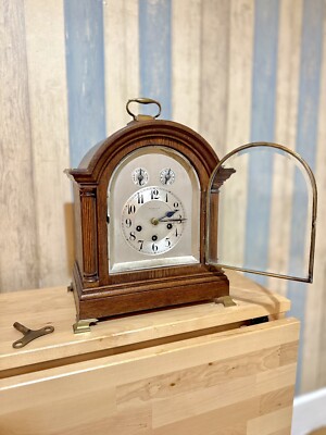 Westminster chime bracket clock Mahogany case in great condition | eBay UK