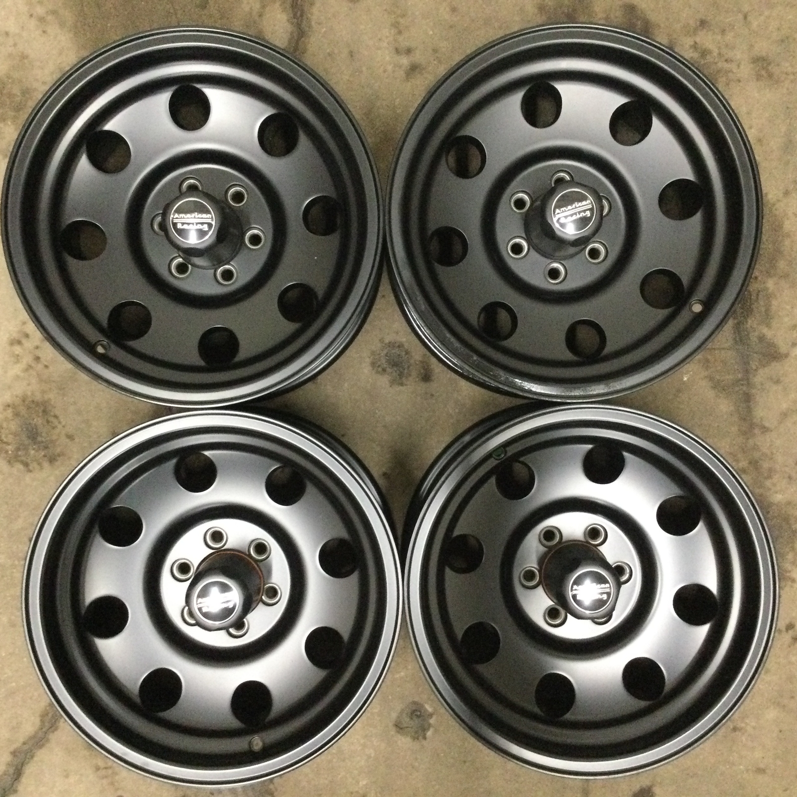 Set 4 16x10 American Racing AR172 Baja Black Wheels 8x6.5 -25mm 8 Lug w ...