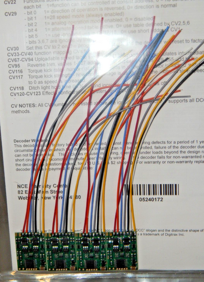NCE #172 D13W 4-Pack HO DCC Decoders for HO engines NEW | eBay