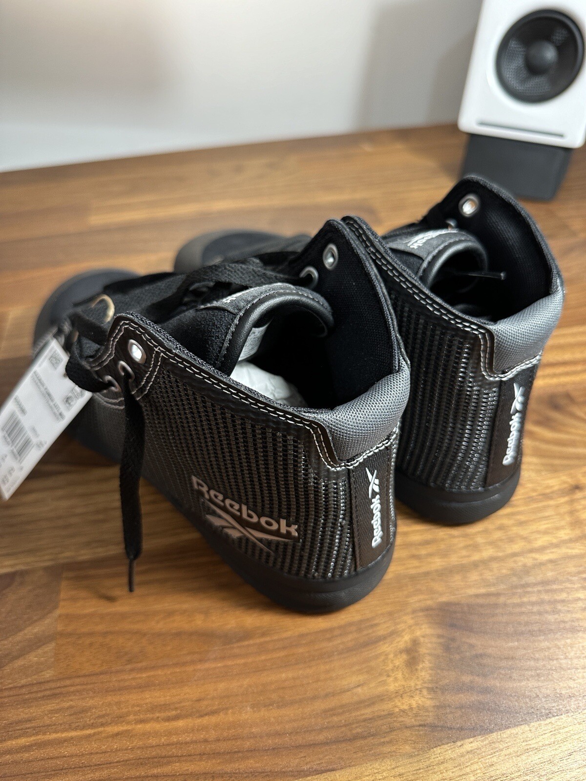 Size 9 - Reebok Power Lite Mid Black Silver Metallic | eBay