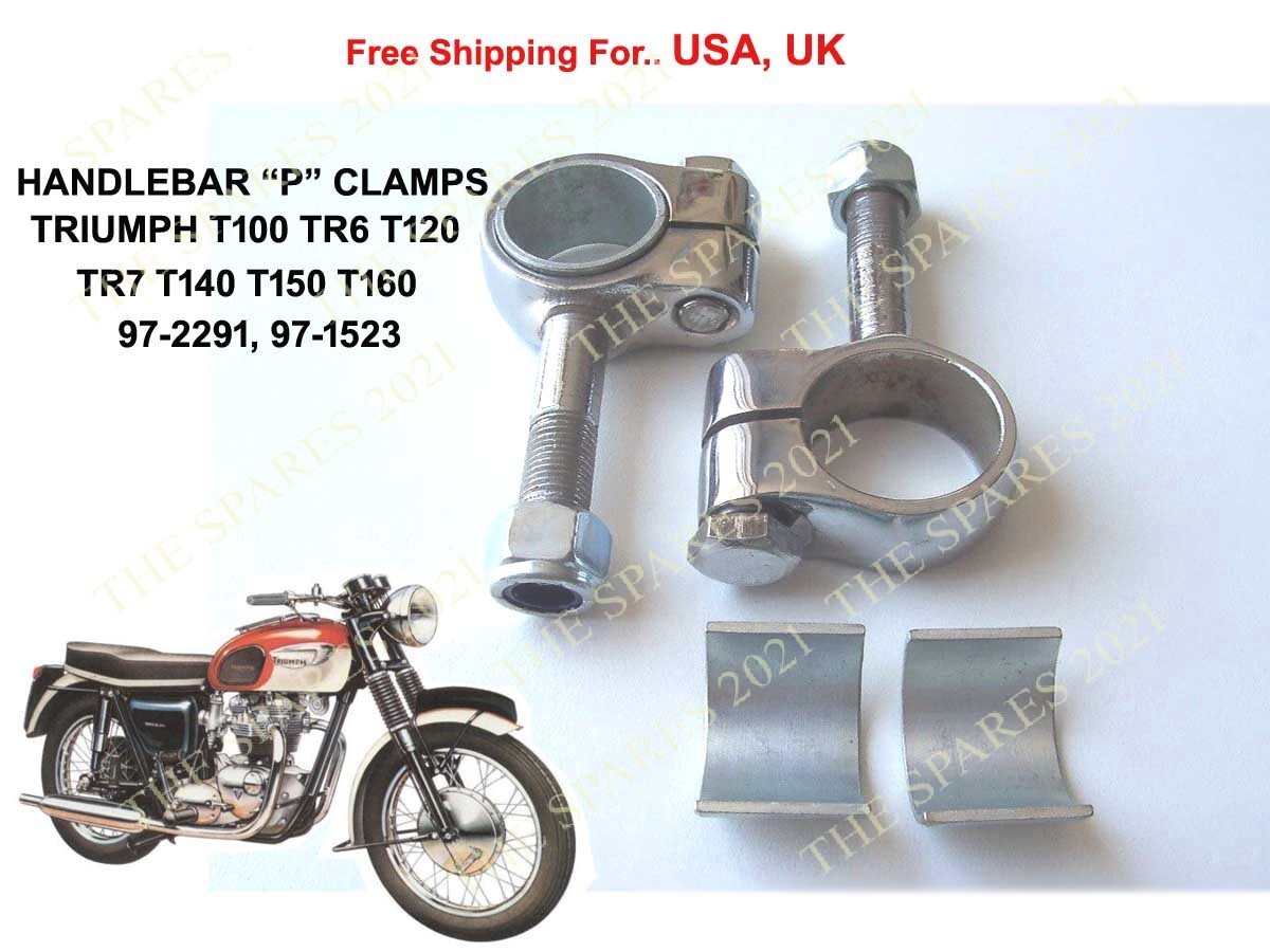 TRIUMPH BSA HANDLEBAR P CLAMPS T100 TR6 T120 TR7 T140 T150 T160 97-2291 ...