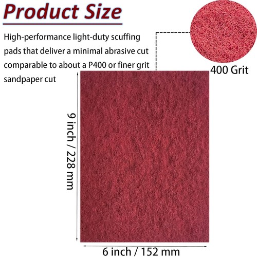 10 Pack 6" x 9" 400 Grit General Purpose Scuff Pads for Red -400 | eBay