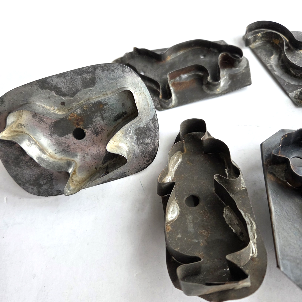 Lot 6 Antique/VTG Tin Cookie Cutters Primitive Soldered Variety Chick ...