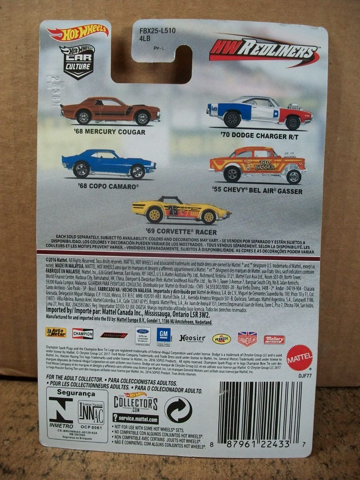 2017 Hot Wheels Car Culture ~ HW Redliners ~ '69 Corvette Racer ~ Real ...