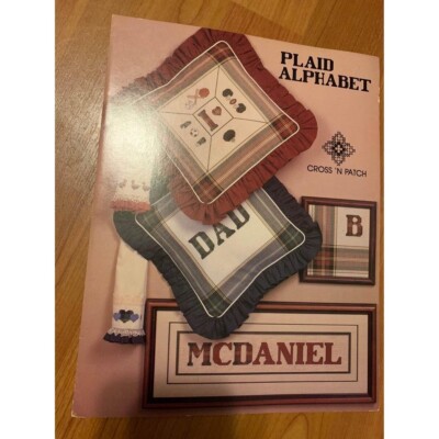 Vintage 1985 Plaid Alphabet Cross Stitch Craft Booklet Monogram Letters ...