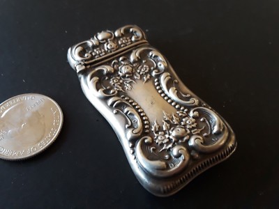 RARE ANTIQUE STERLING SILVER MATCH SAFE VESTA CASE BY GILBERT | eBay