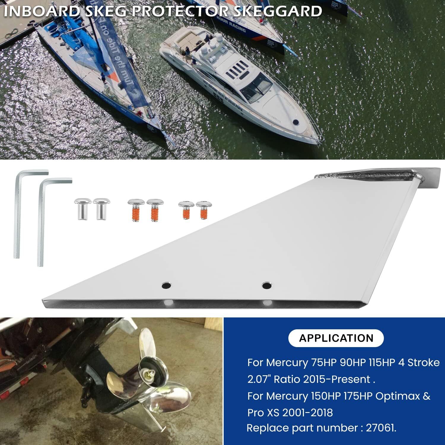 27061 Skeg Guard Protector for Mercury 75 90 115HP 4 Stroke, 150HP ...