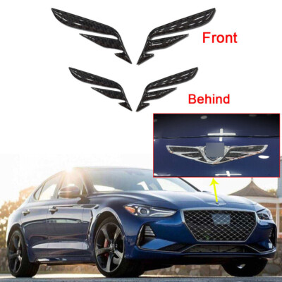 4X Real Carbon Fiber Front Rear Grille Logo Decorative Sticker For ...