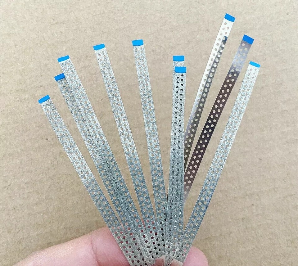 10Pcs Dental Double Diamond Orthodontic IPR Hole Polishing Strips Metal ...