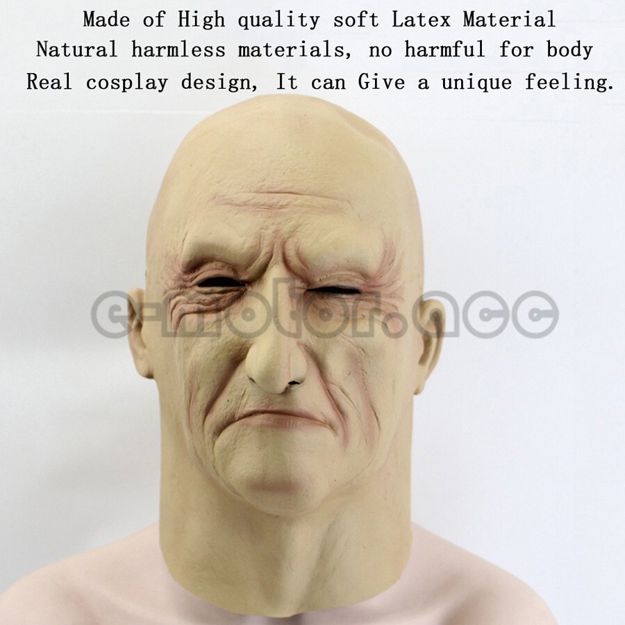 Cosplay Old Man Head Funny Halloween Mask Christmas Full Face Party ...