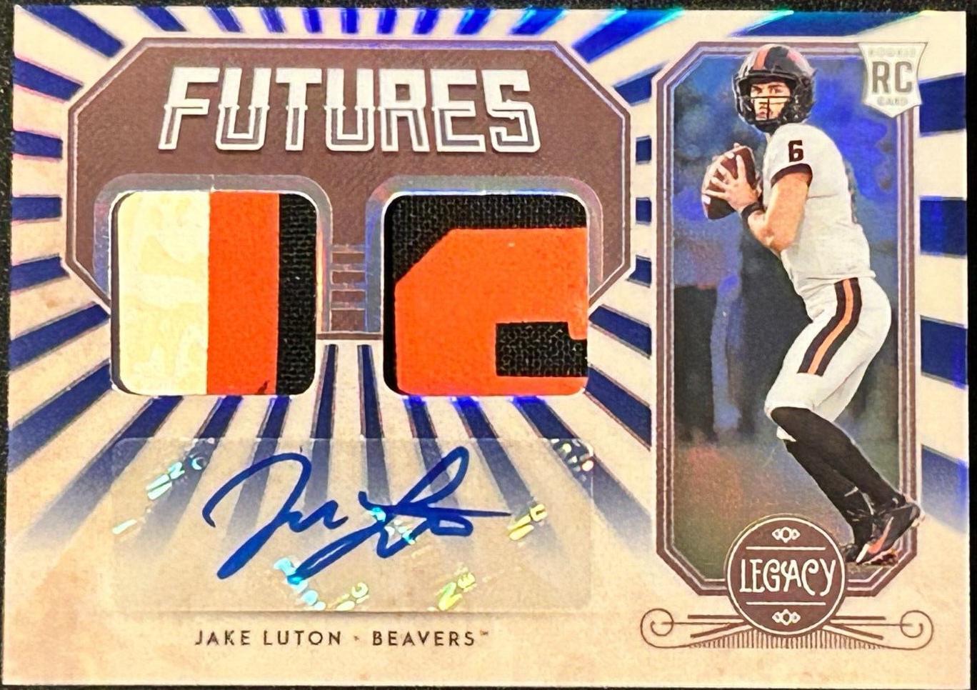 2020 Panini Legacy - Futures Dual Patch Autographs Jake Luton #FD-JL ...