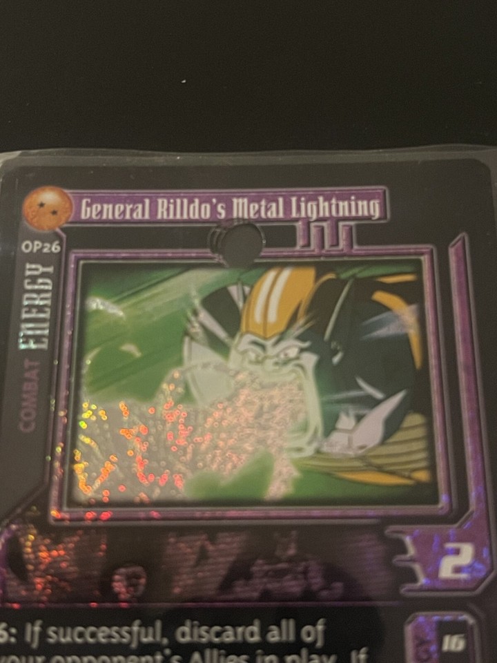 DRAGON BALL GT CCG GENERAL RILLDO'S METAL LIGHTNING OP26 HOLE IN CARD ...