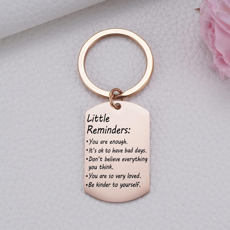 Little Reminders Keychain, Mental Health Gift, You Are Enough Key, Rose ...