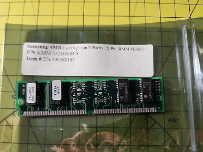 Samsung 4MB FastPage non 70Parity 72-Pin SIMM Module For Sale P/N KMM ...