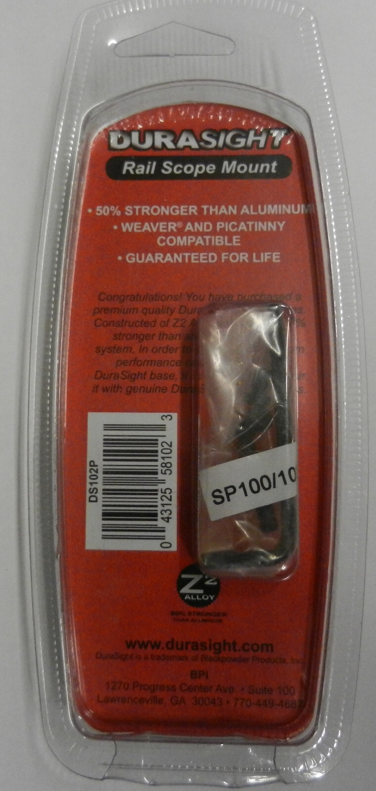 Durasight Rail Scope Mount; For CVA Accura Optima Wolf Scout & Scout TD ...