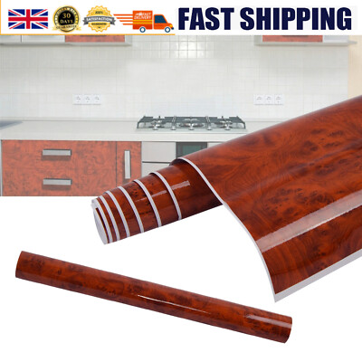 1x Waterproof Walnut Wood Grain Vinyl Wrap Car Sticker Film Decor 30cm ...