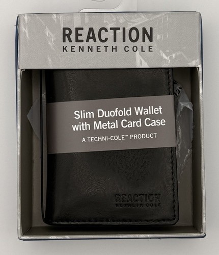 NWT Kenneth Cole Reaction Slim Duofold Wallet With Metal 6 Card Quick ...