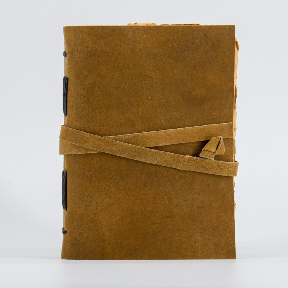 Vintage Leather Journal for women and men 8 x 6 inch Handmade Deckle ...