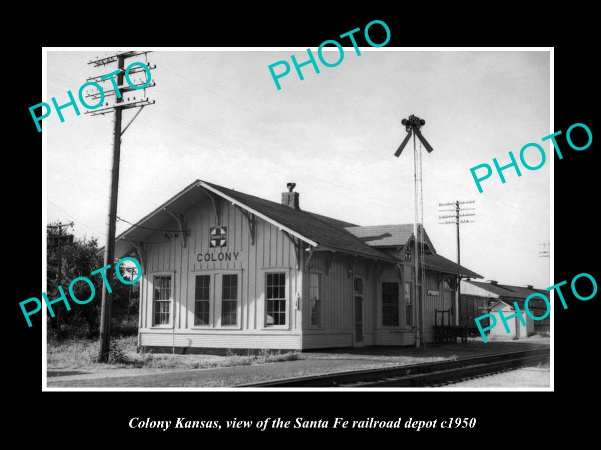OLD 8x6 HISTORIC PHOTO OF COLONY KANSAS THE SANTA FE RAILROAD DEPOT ...