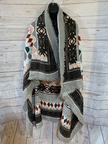 Parfois Women’s Black / White Striped Marled Fringed Scarf Wrap | eBay
