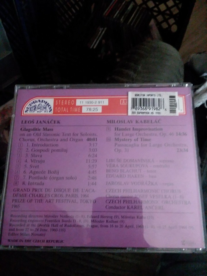 LEOS JANACEK/MILOSLAV KABELAC CD GLAGOLITIC MASS,HAMLET IMPROVISATION ...