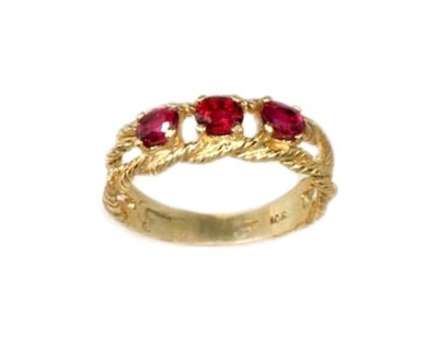 Antique 19thC ¾ct Siam Ruby 10k Gold Ring Gem of Ancient Asia Warrior ...