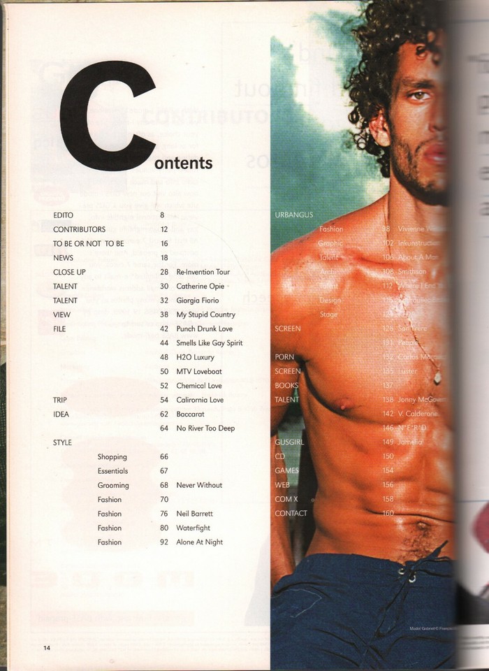 GUS Gay Lifestyle French Magazine #19 V Westood V Calderone Smithson ...