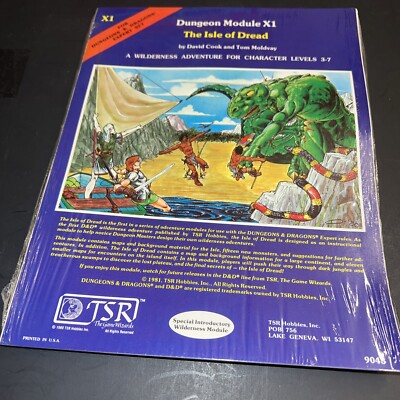 X1 The Isle of Dread ~ NEW SEALED SHRINK ~ 1981 Print TSR 9043 Dungeons ...