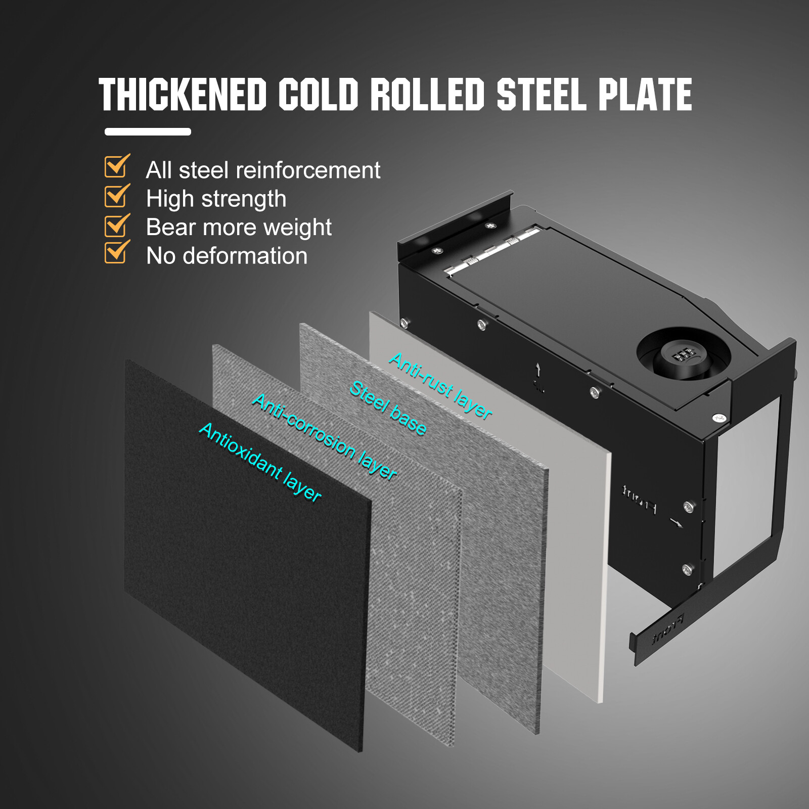 For 2021-2024 Ford F-150/Raptor Center Console Gun Safe Security ...