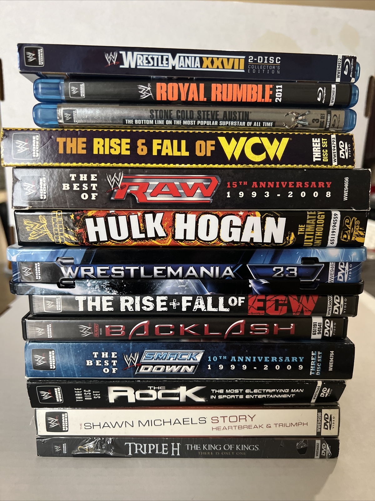 Lot of 11 Wrestling DVDS BluRay - WWE WCW WWF NWO WrestleMania Rock ...