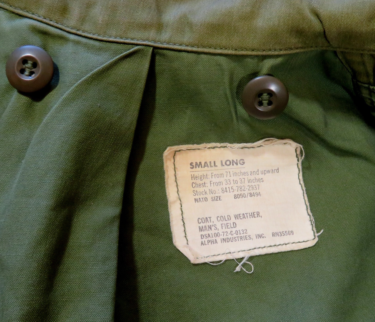 1970's Vintage USA Military Field Coat Jacket Liner D… - Gem