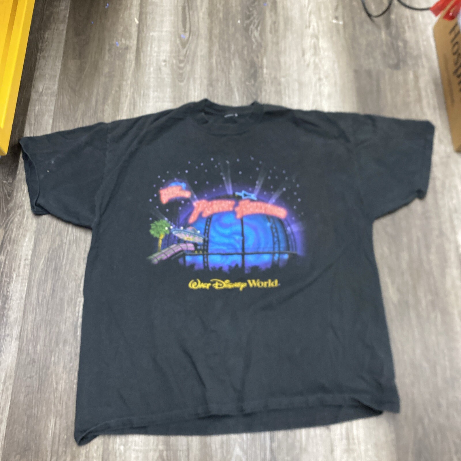 Vtg 1991 Planet Hollywood Walt Disney World Faded Bla… - Gem