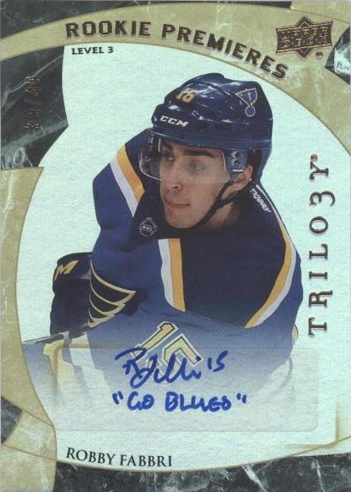 2015-16 Upper Deck Trilogy - Rookie Premieres Autograph Robby Fabbri ...