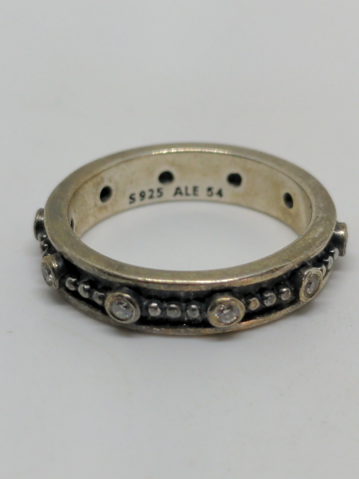 Vintage Sterling Silver 925 Pandora Ale Band Ring Siz… - Gem