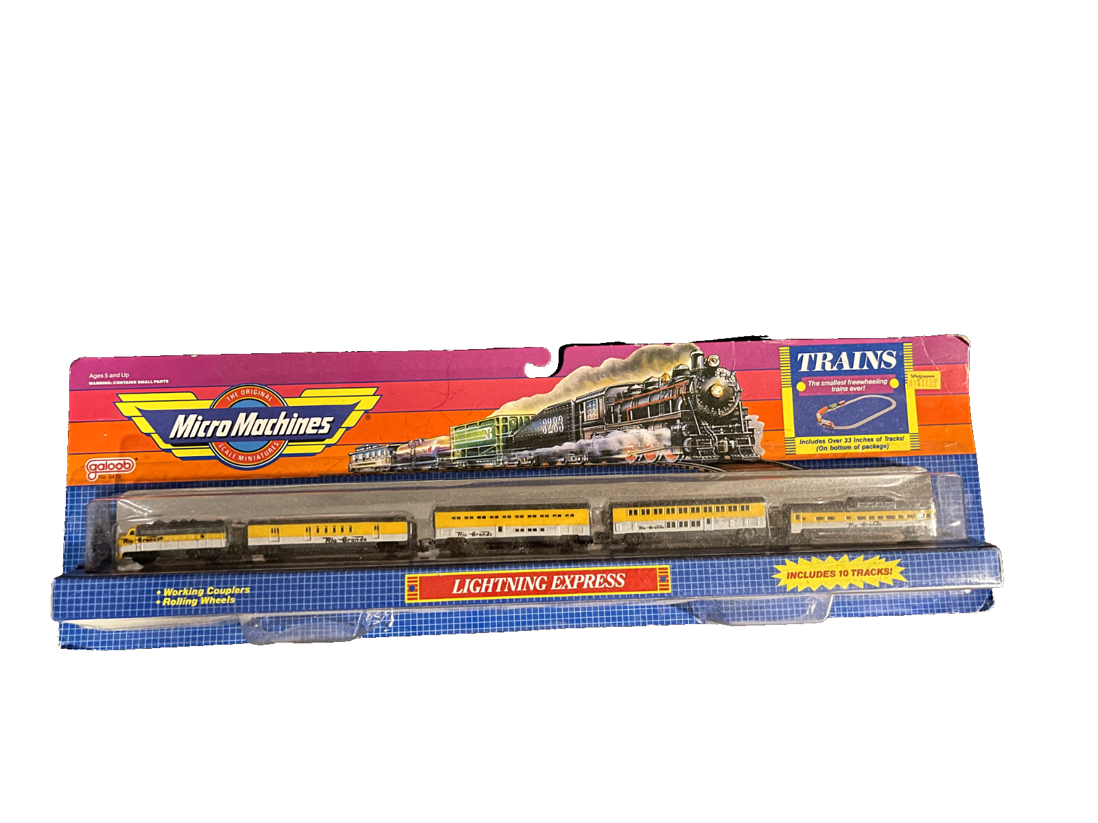 1989 MICRO MACHINES GALOOB LIGHTNING EXPRESS PASSENGER TRAIN W/TRACK ...