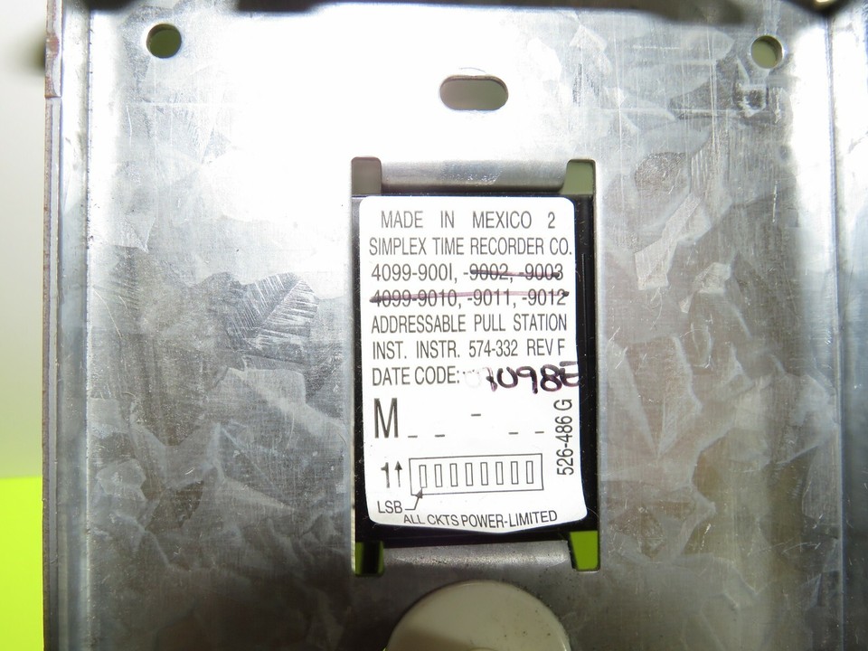 SIMPLEX 4099-9001 ADDRESSABLE PULL STATION FIRE ALARM PART | eBay