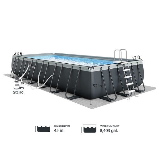Intex 26367EH 12 Foot Ultra XTR Rectangular Frame Swimming Pool for ...