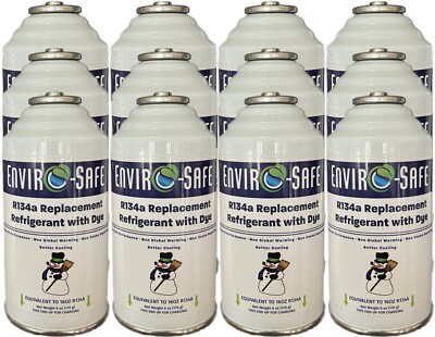 R 134a Refrigerant Replacement w/ UV Dye, Refrigerant Leak Detector (12 ...