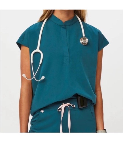 Figs Rafaela Oversized Scrub Top in Pacific Blue XS | eBay