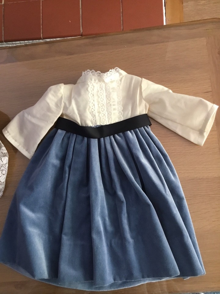 Vintage Dolls Outfit For 24”61cm Antique Doll Blue Velvet Dress ...
