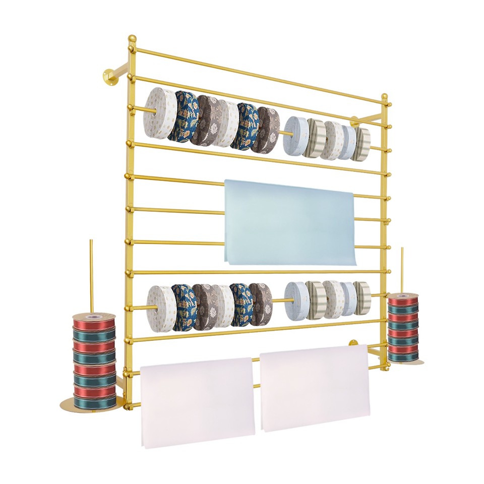 Wall-Mounted Display Rack, Wrapping Paper Ribbon Holder, Organizer 120* ...