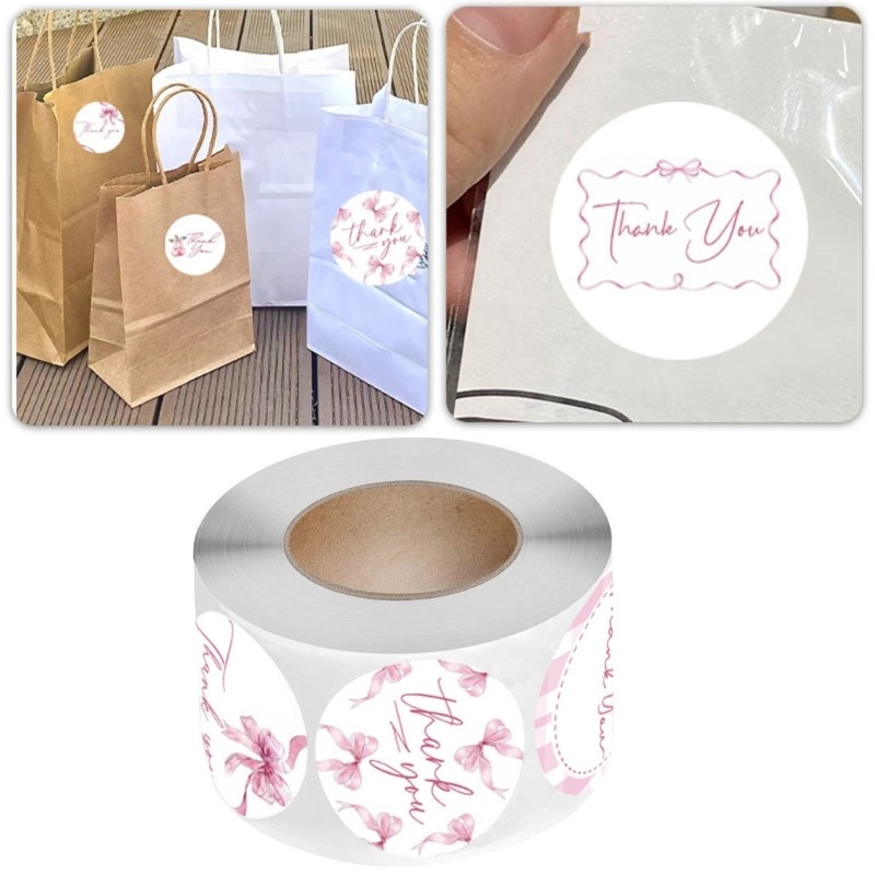 Thank You Sticker Lovely Bows Sticker Decorative Sticker Labels Sealing ...