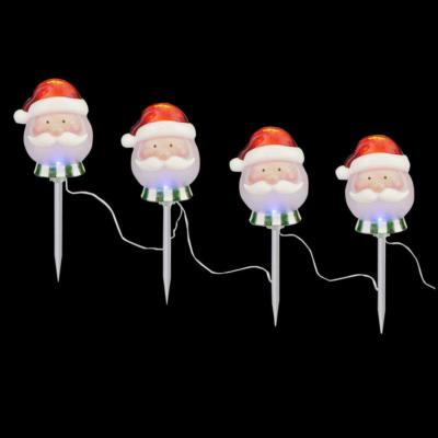 18 in. Smiling Santa Pathway Markers with Color Changing LED ...