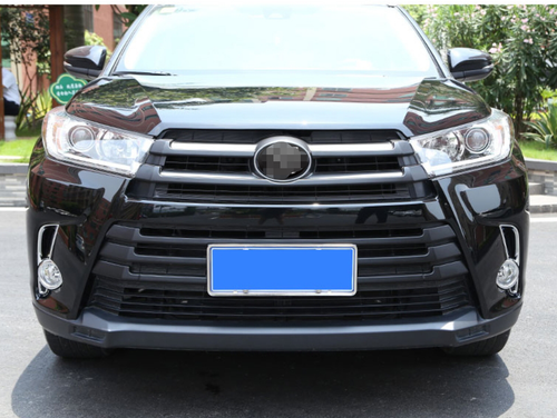For 2017-19 Toyota Highlander Front Bumper Bright black Grille Grill ...