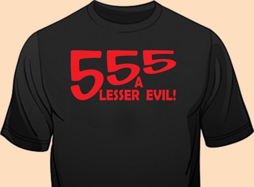 T-Shirt, Funny, Club Promo, 555, A Lesser Evil, in Red, 100% Cotton ...